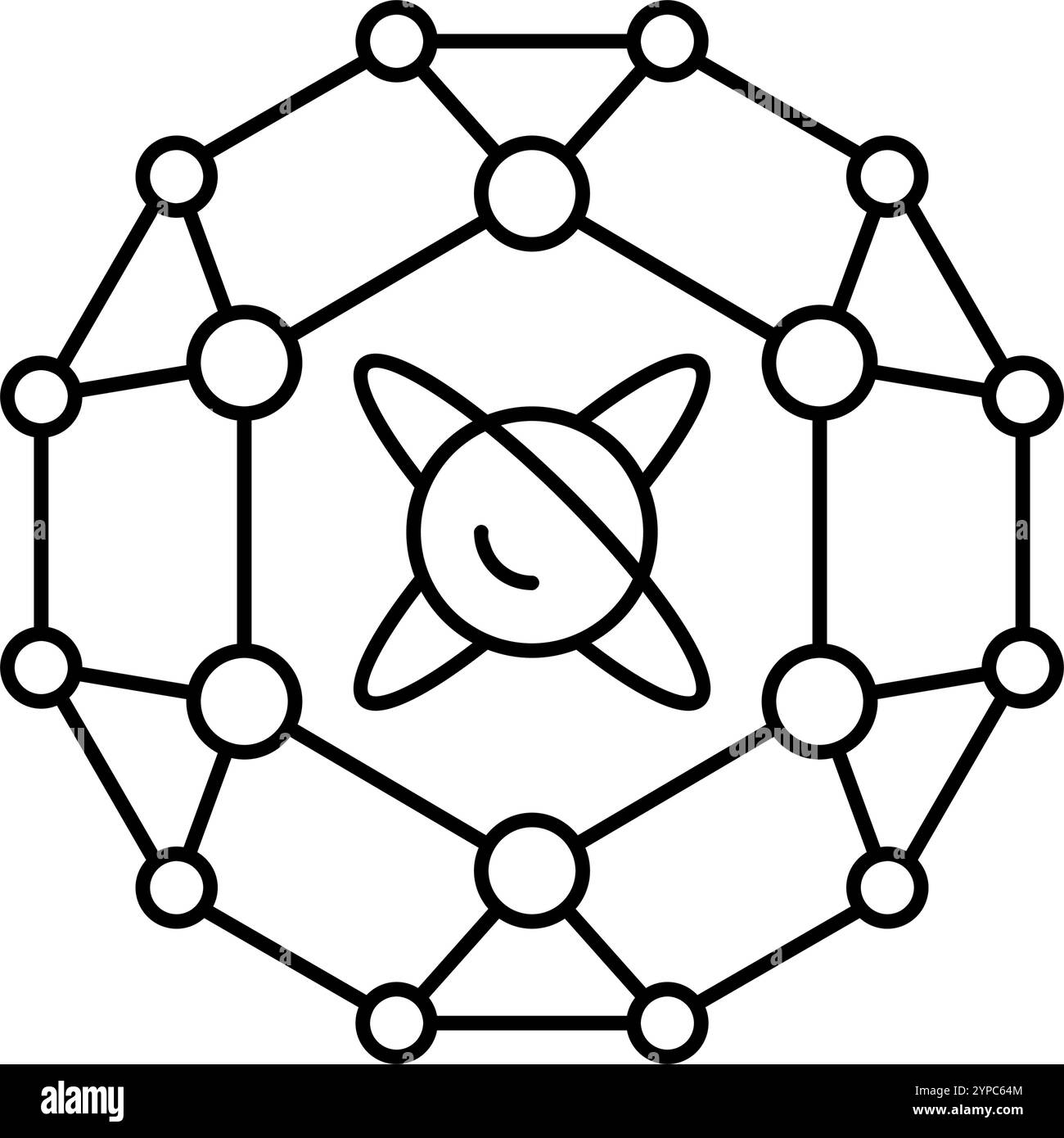 simulation quantum technology line icon vector illustration Stock ...