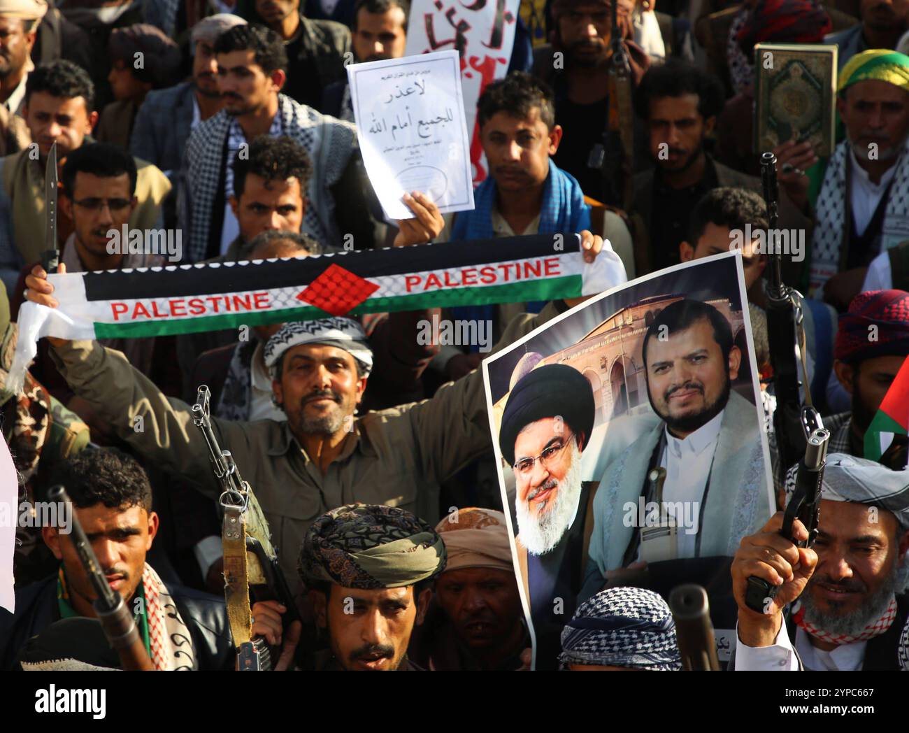 YEMEN GAZA SOLIDARITY DAY RALLY. Houthi supporters take part in a rally ...