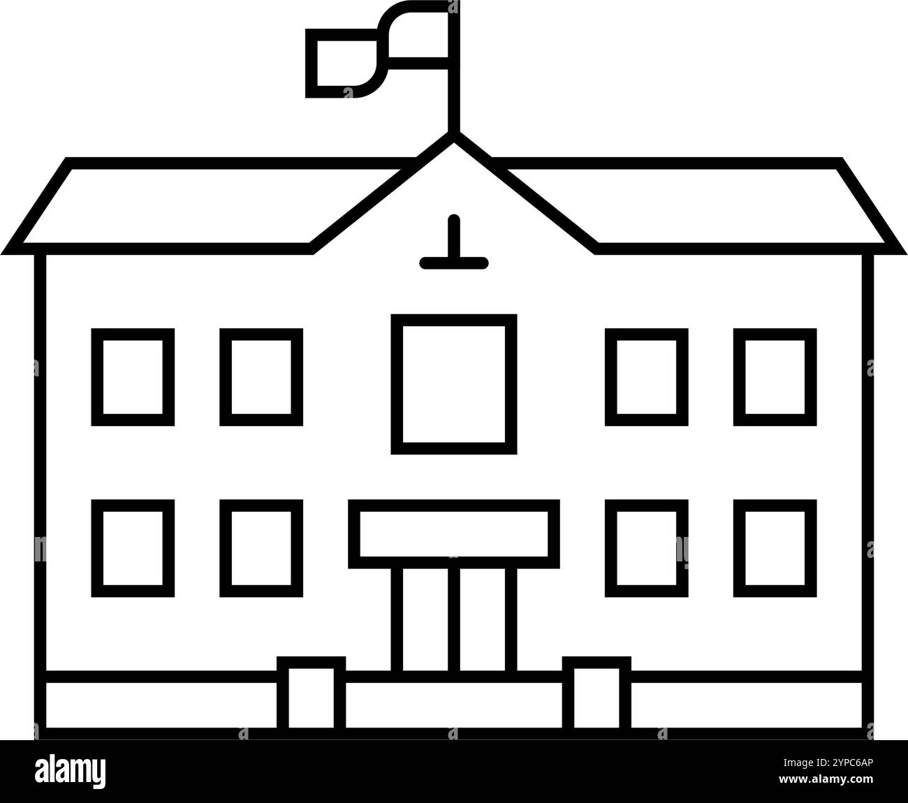modern school building line icon vector illustration Stock Vector Image ...