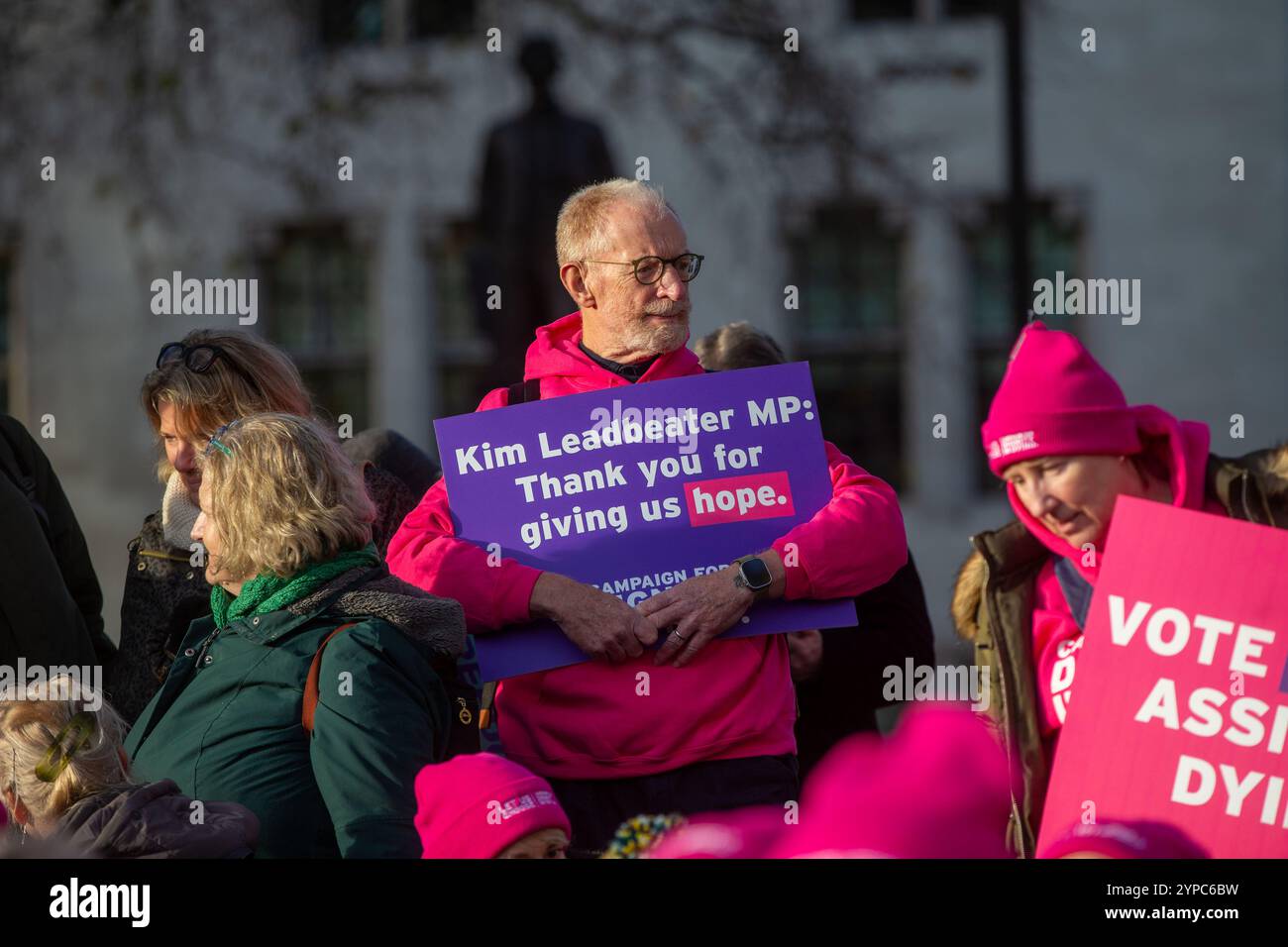 London, England, UK. 29th Nov, 2024. Supporters of assisted dying bill ...