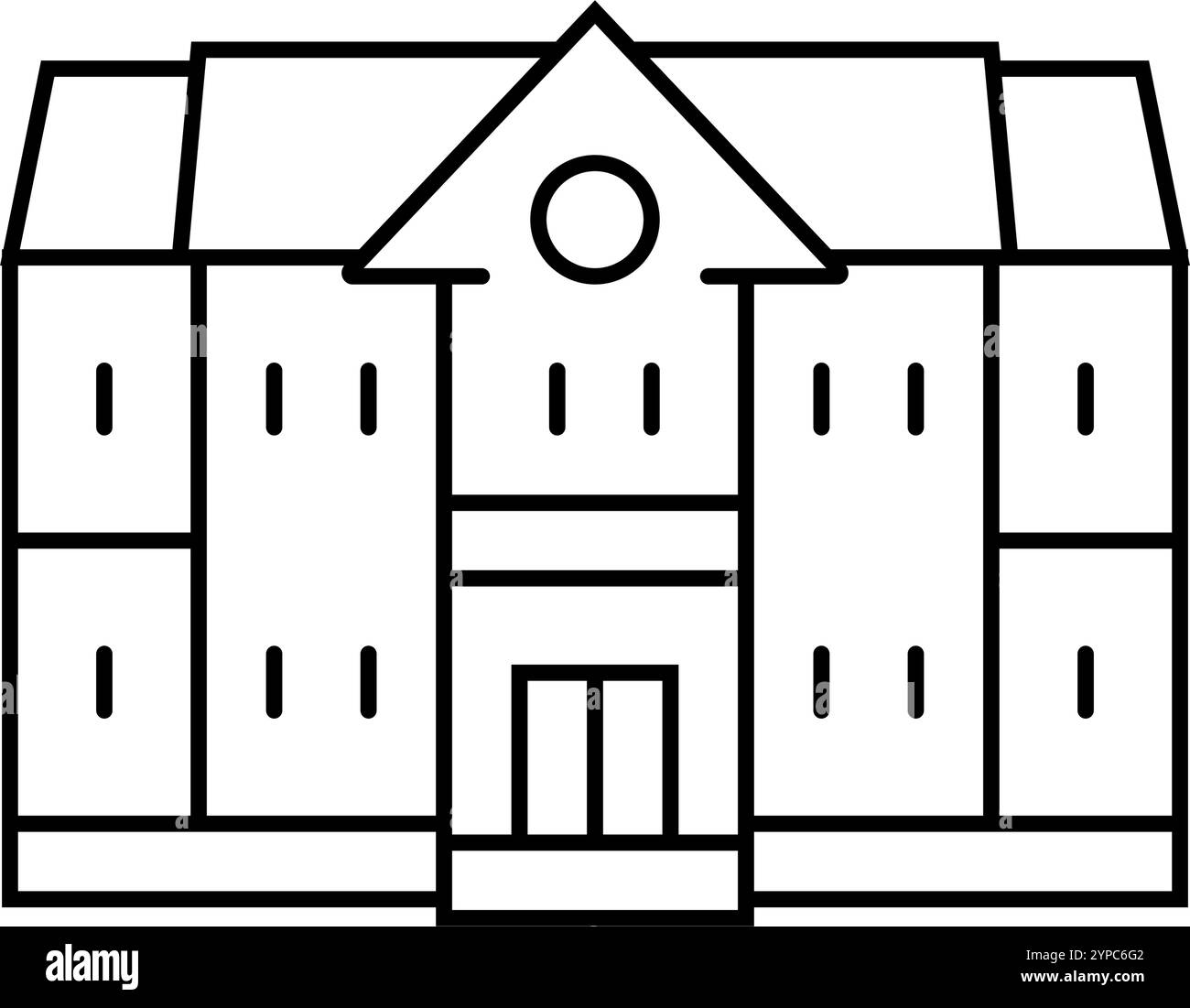 primary school building line icon vector illustration Stock Vector ...