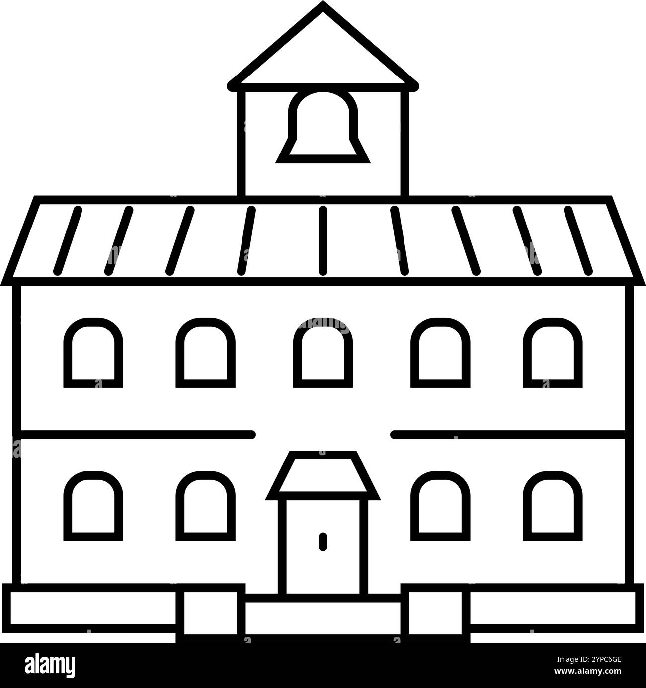 outside school building line icon vector illustration Stock Vector ...