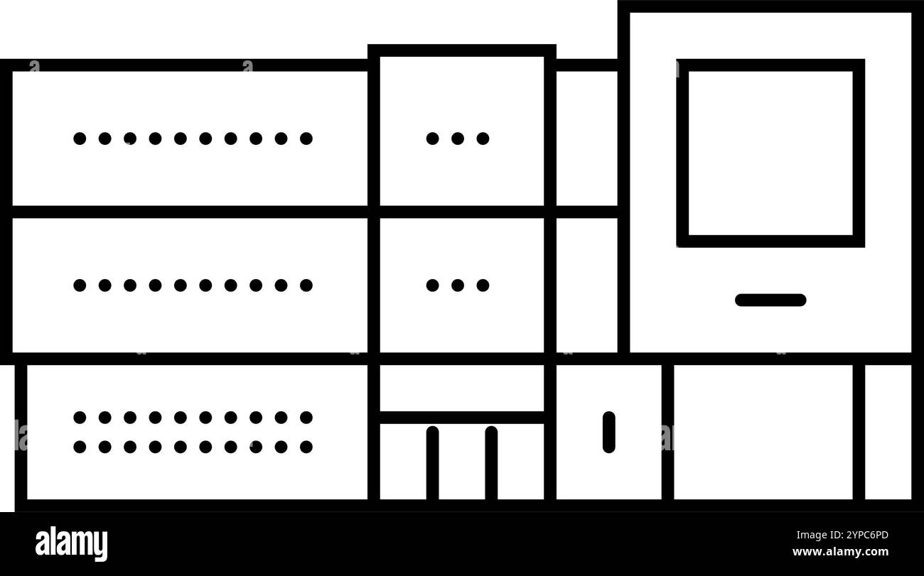 academy school building line icon vector illustration Stock Vector ...