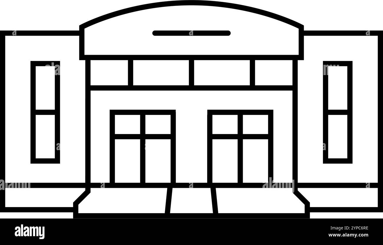 elementary school building line icon vector illustration Stock Vector ...