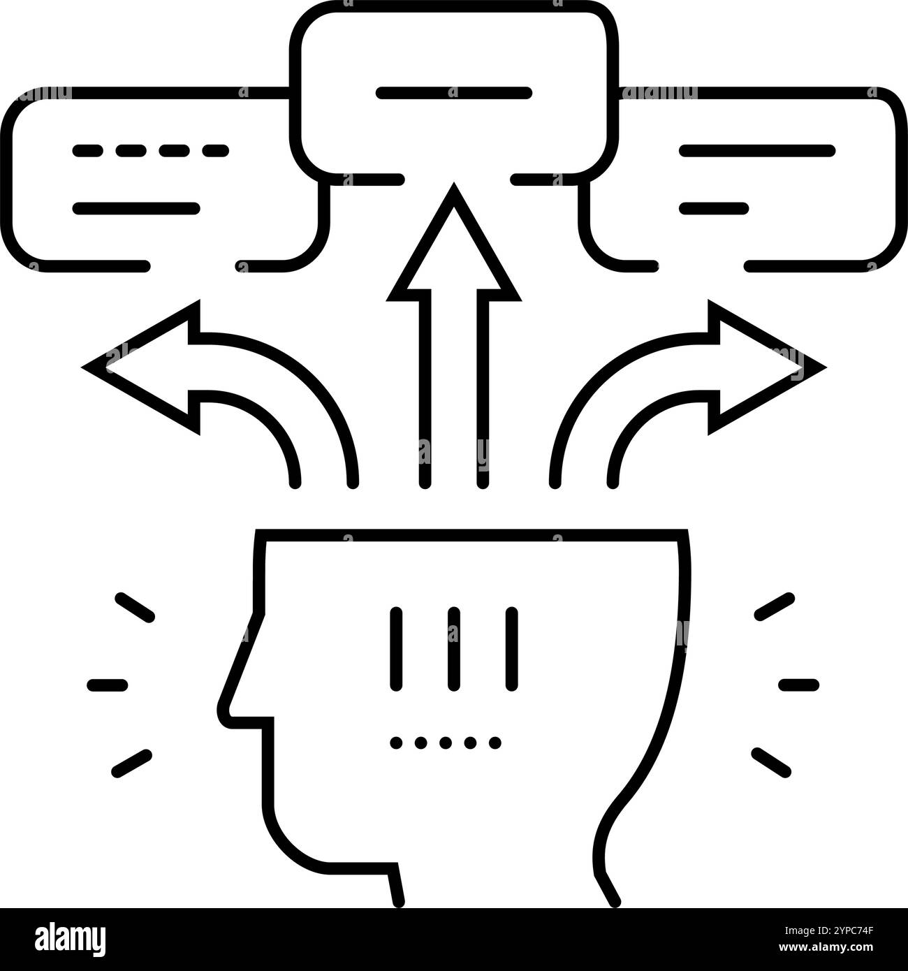 decision fatigue time management line icon vector illustration Stock ...