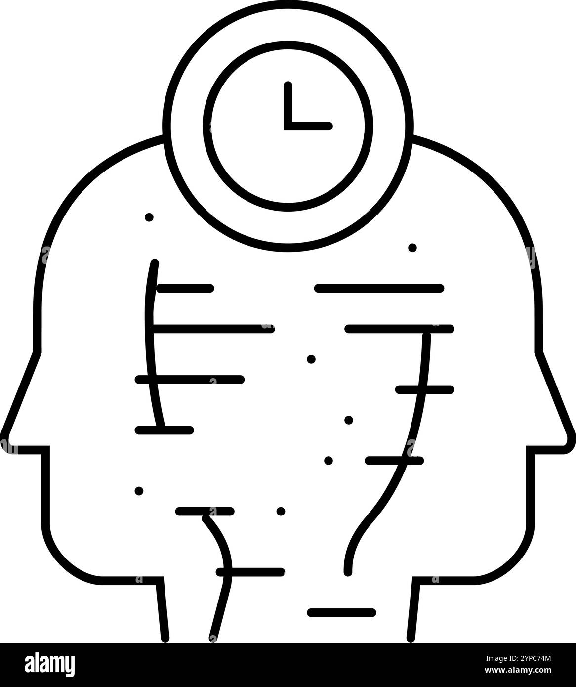 attention residue time management line icon vector illustration Stock ...