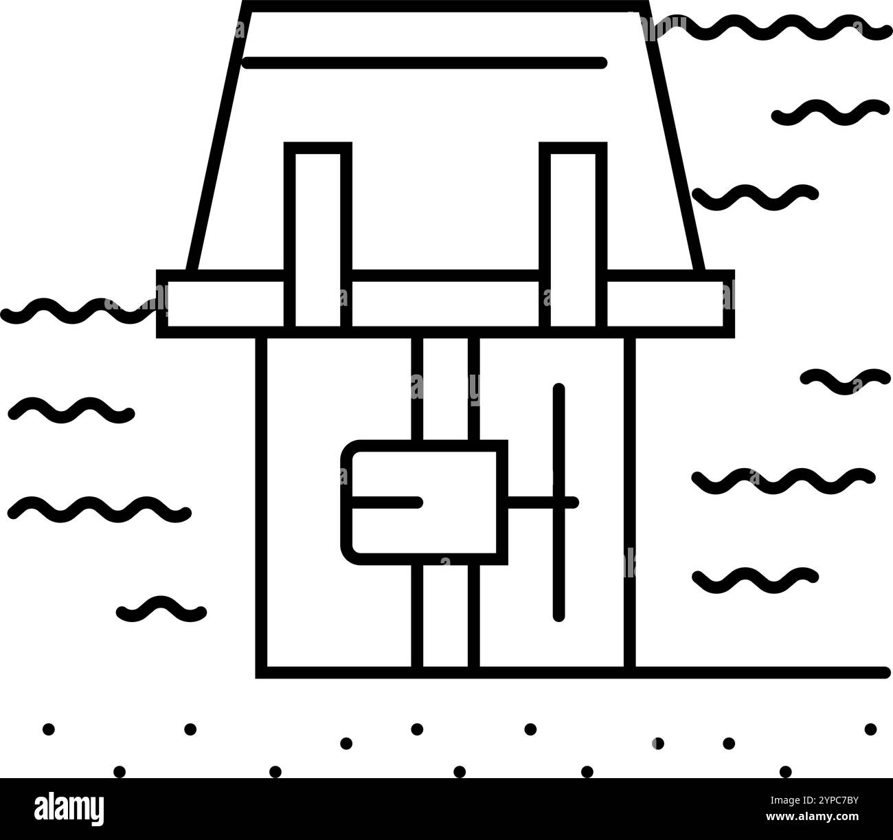 range systems barrages tidal line icon vector illustration Stock Vector ...