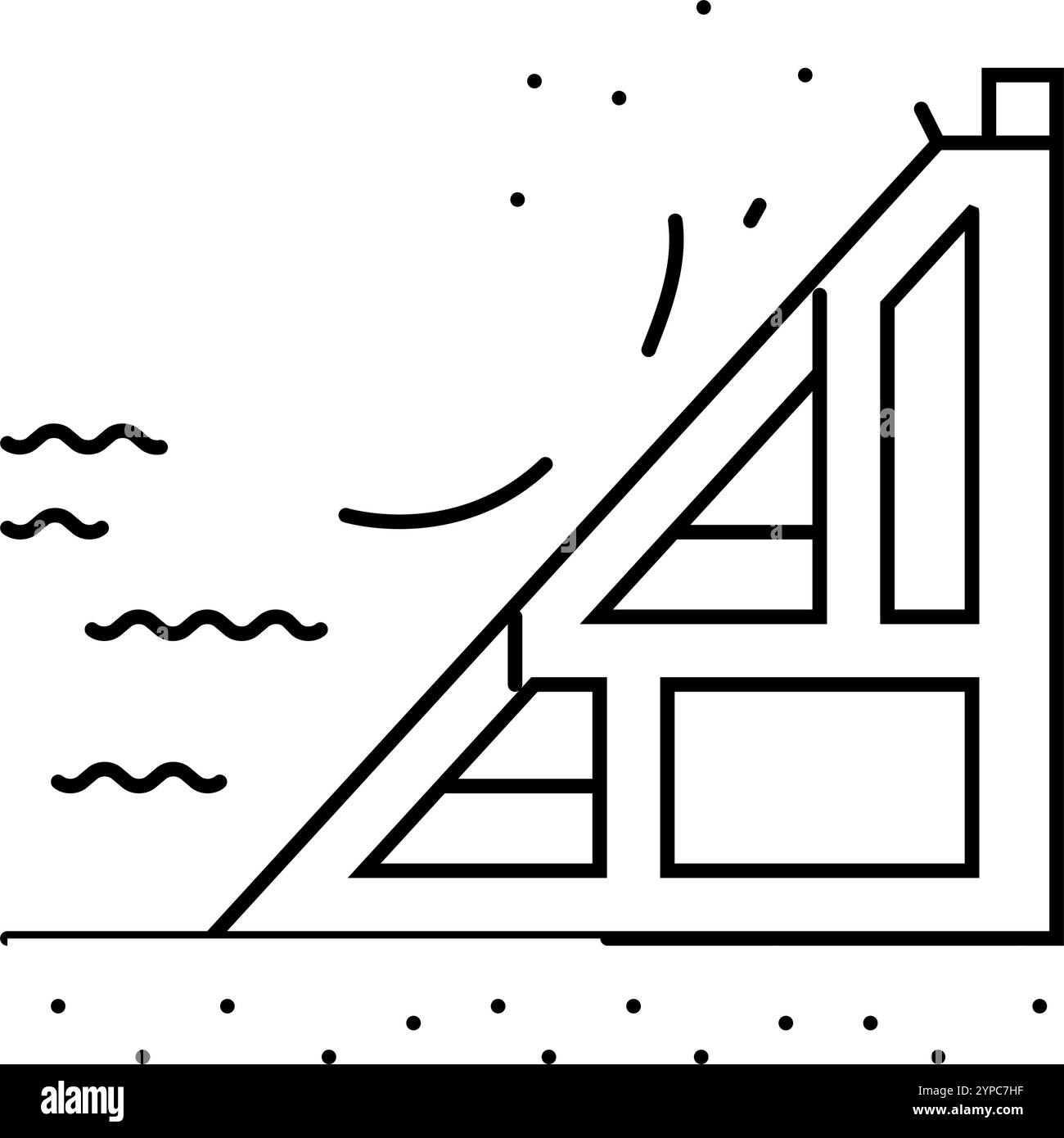 coastal power tidal power line icon vector illustration Stock Vector ...