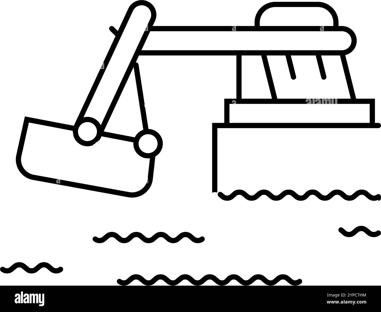 wave energy generation tidal line icon vector illustration Stock Vector ...