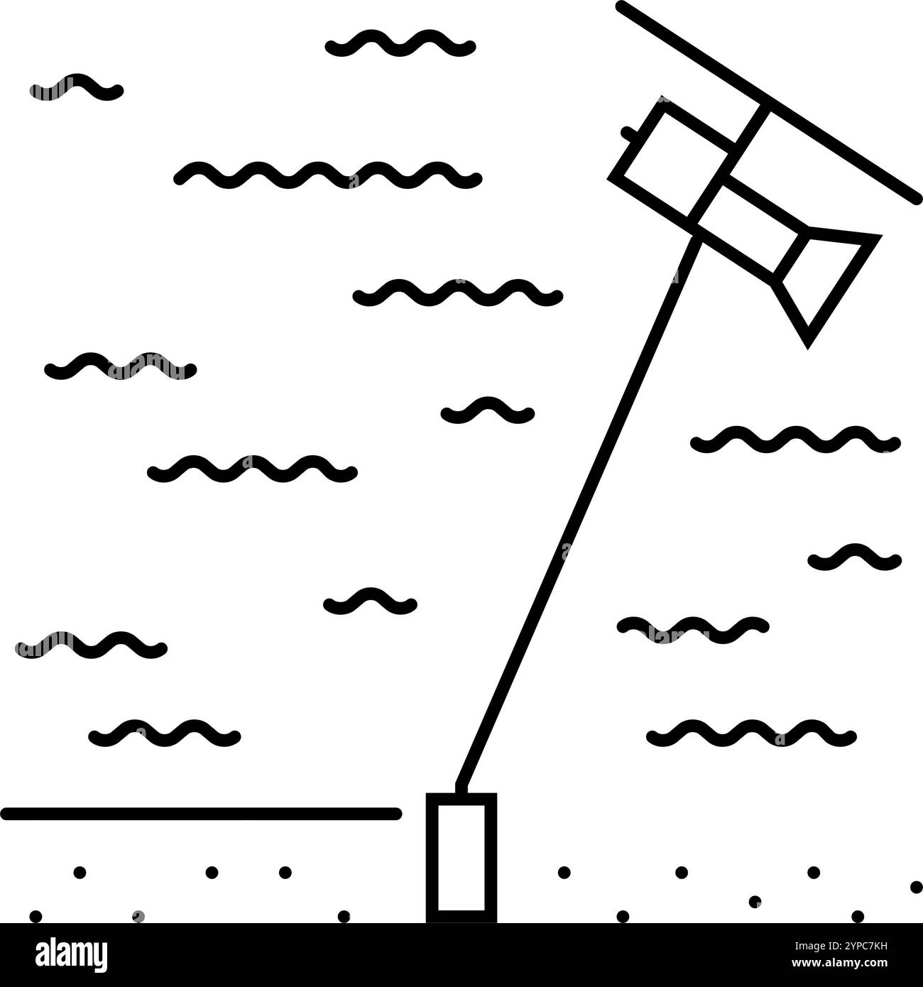 kite system tidal power line icon vector illustration Stock Vector ...