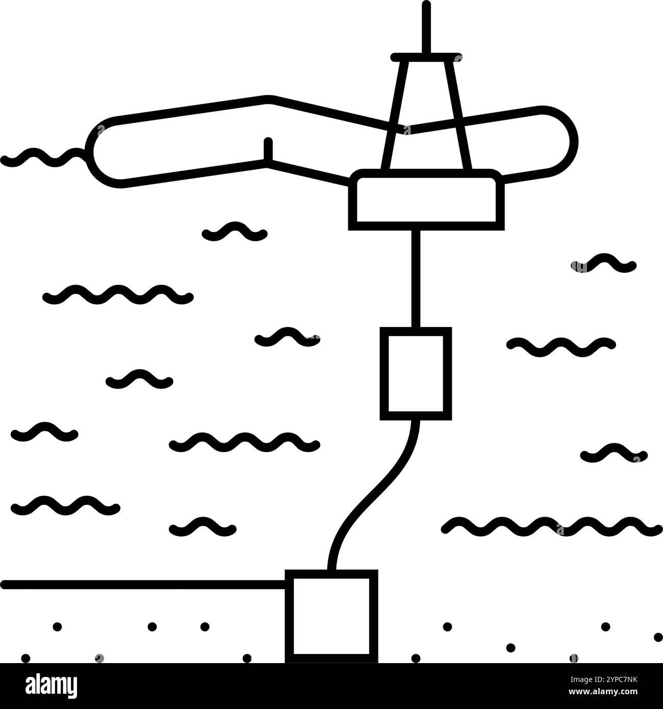 wave farm installation tidal line icon vector illustration Stock Vector ...