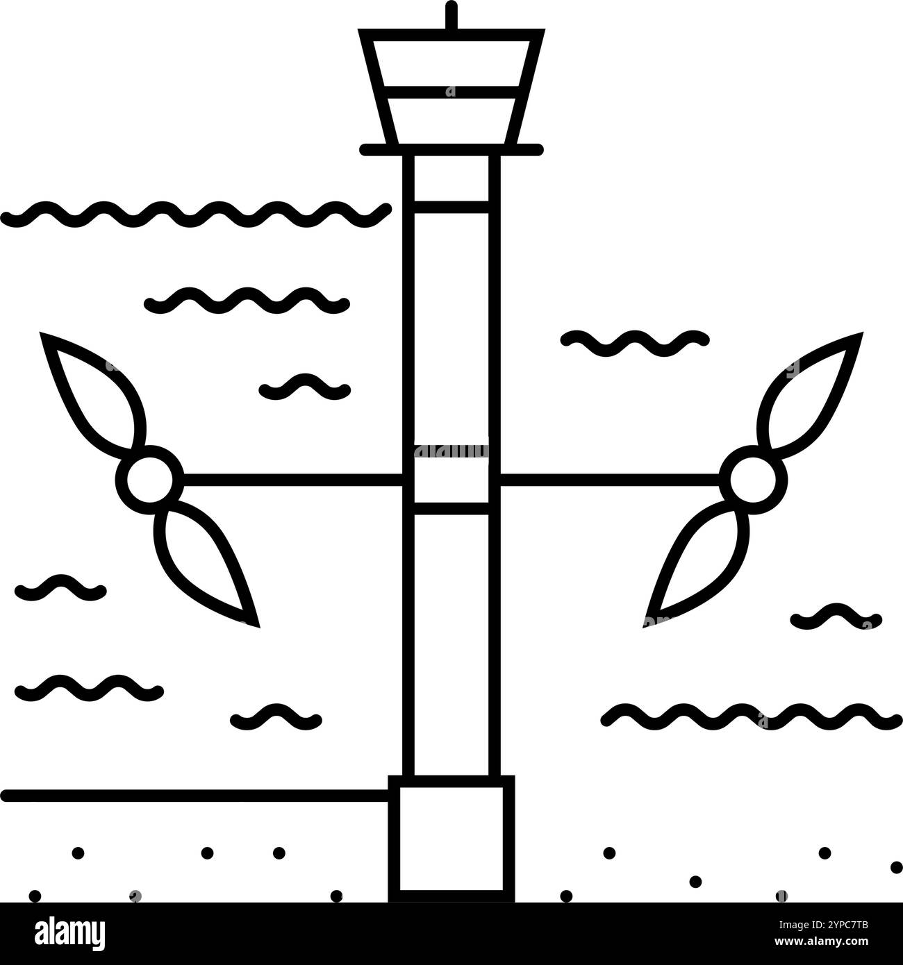 current generator tidal power line icon vector illustration Stock ...