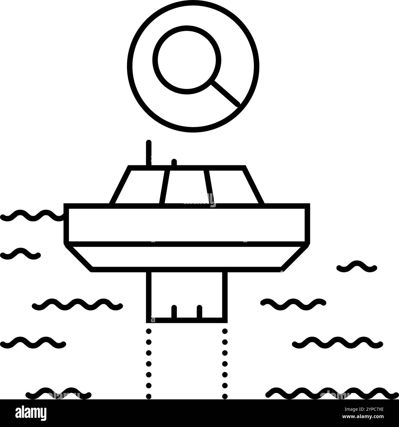 wave energy storage line icon vector illustration Stock Vector Image ...