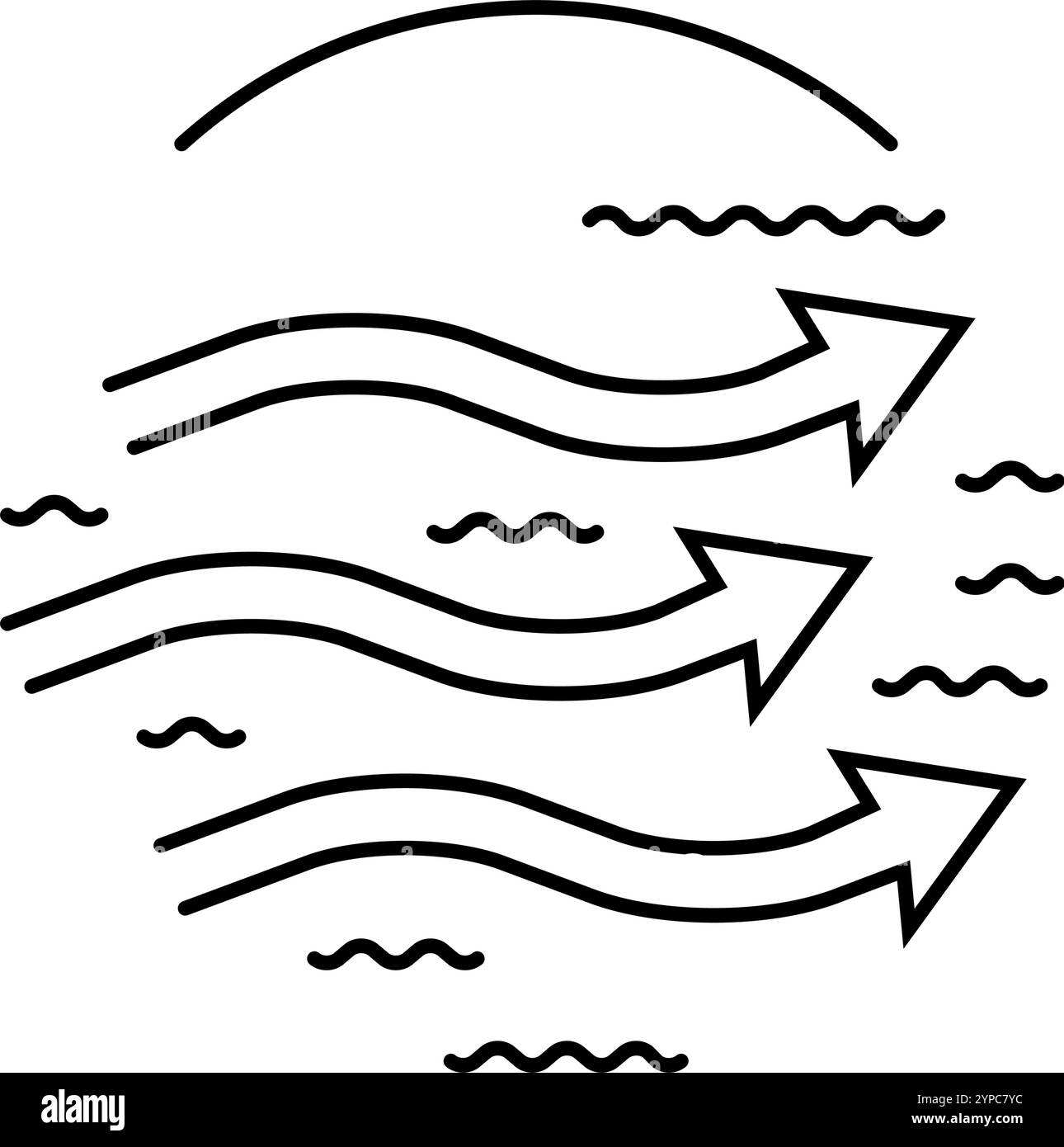 wave energy research line icon vector illustration Stock Vector Image ...