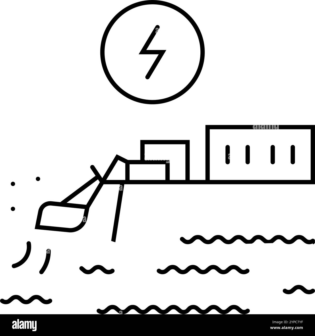 Wave Transmission Tidal Power Line Icon Vector Illustration Stock Vector Image And Art Alamy