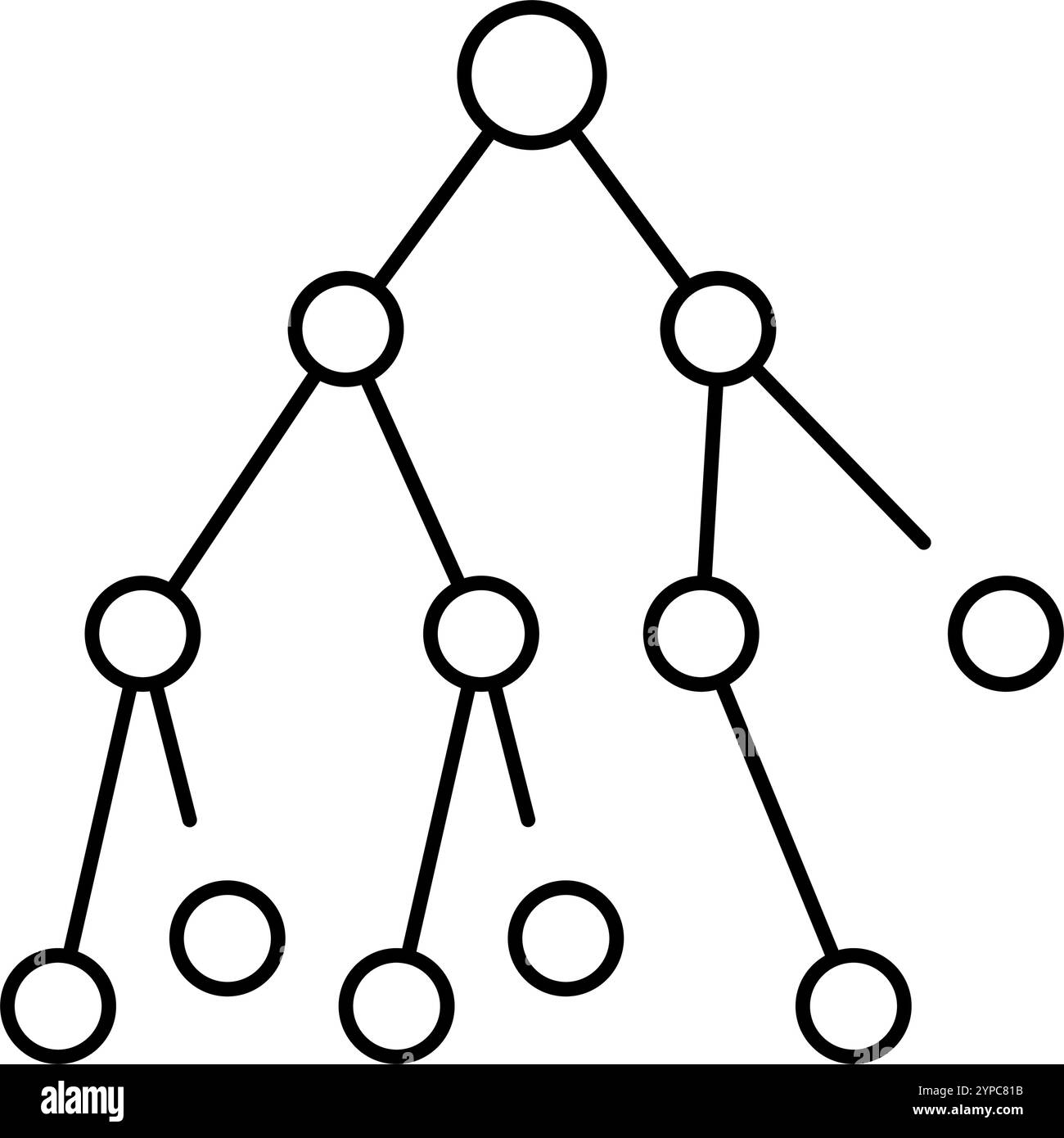 Binary Search Algorithm Line Icon Vector Illustration Stock Vector
