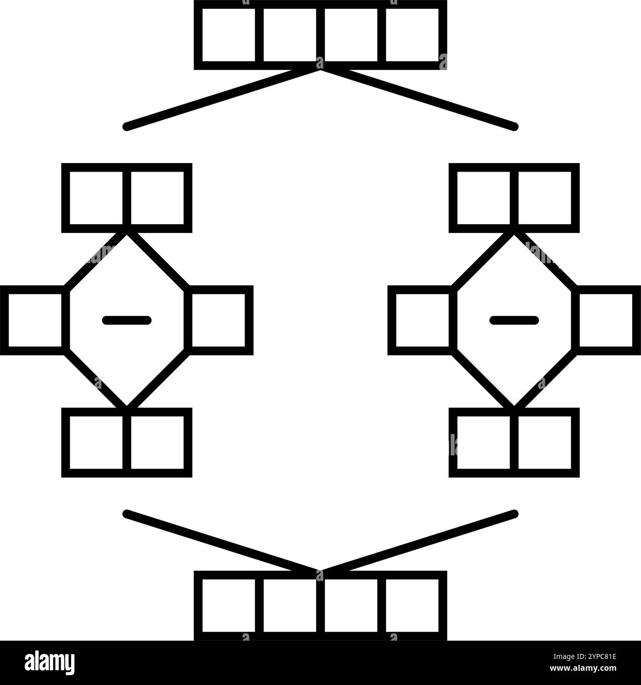 Mergesort Algorithm Line Icon Vector Illustration Stock Vector Image And Art Alamy