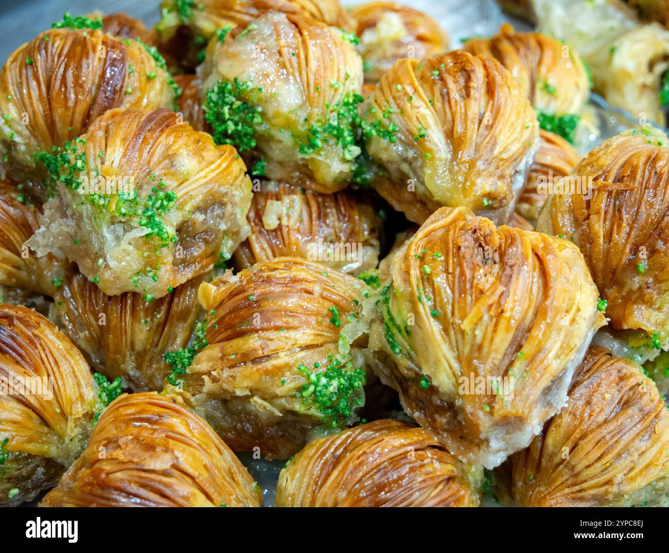 Pieces of delicate flaky baklava Stock Photo - Alamy