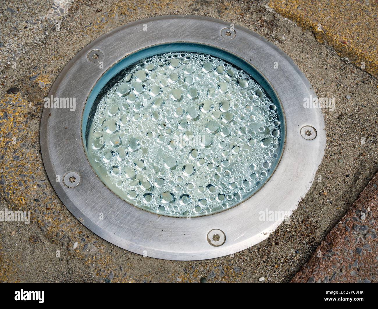 Condensation on the glass of an architectural lighting lamp Stock Photo ...