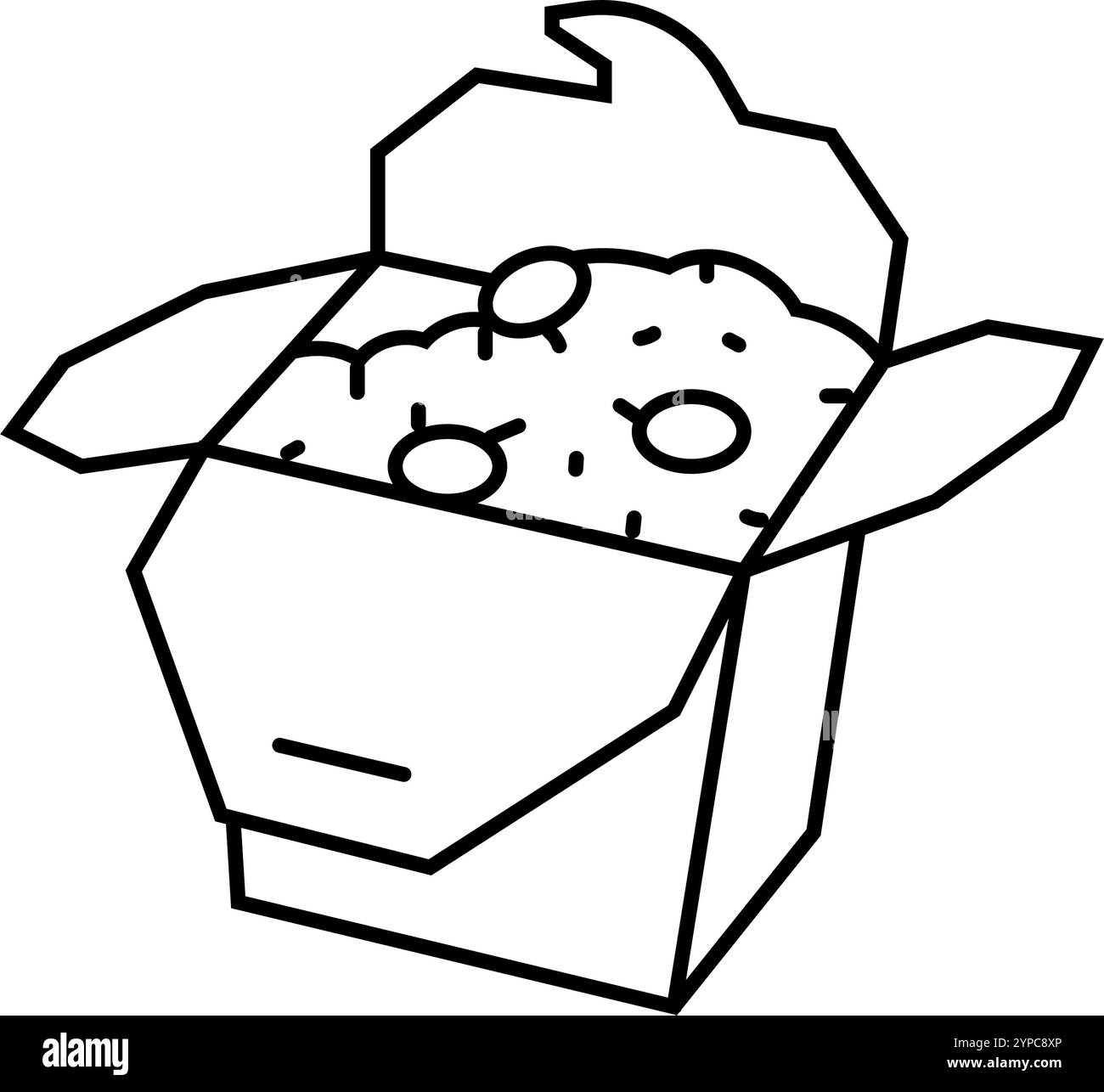 fried rice fast food line icon vector illustration Stock Vector Image ...