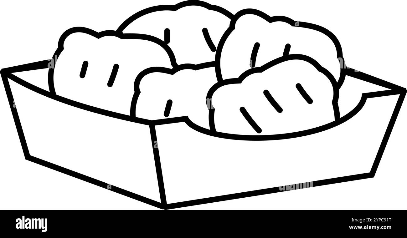 chicken nuggets fast food line icon vector illustration Stock Vector ...