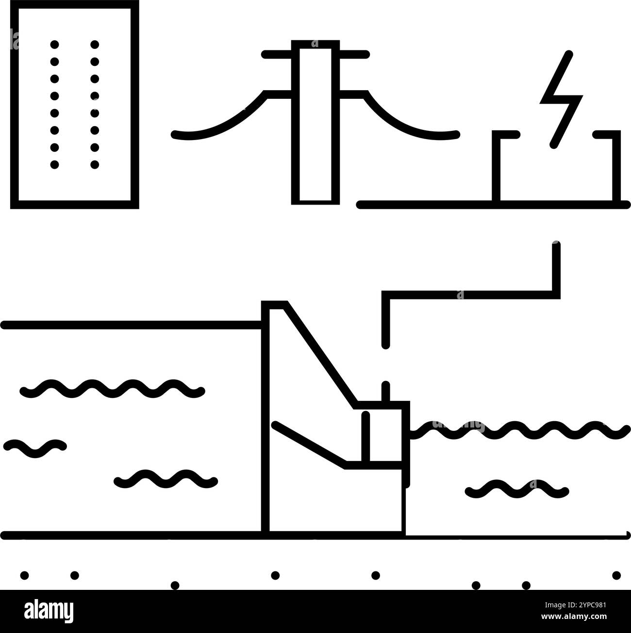 energy transmission hydroelectric power line icon vector illustration ...