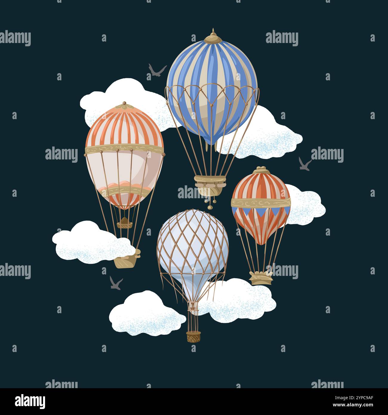 Ballons in the sky isolated. Vector Stock Vector Image & Art - Alamy