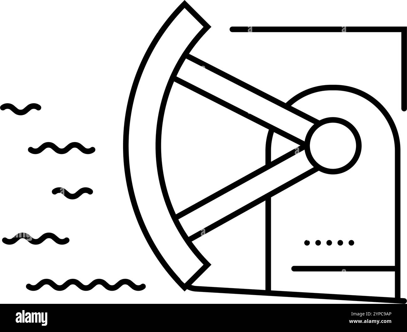 spillway gates hydroelectric power line icon vector illustration Stock ...