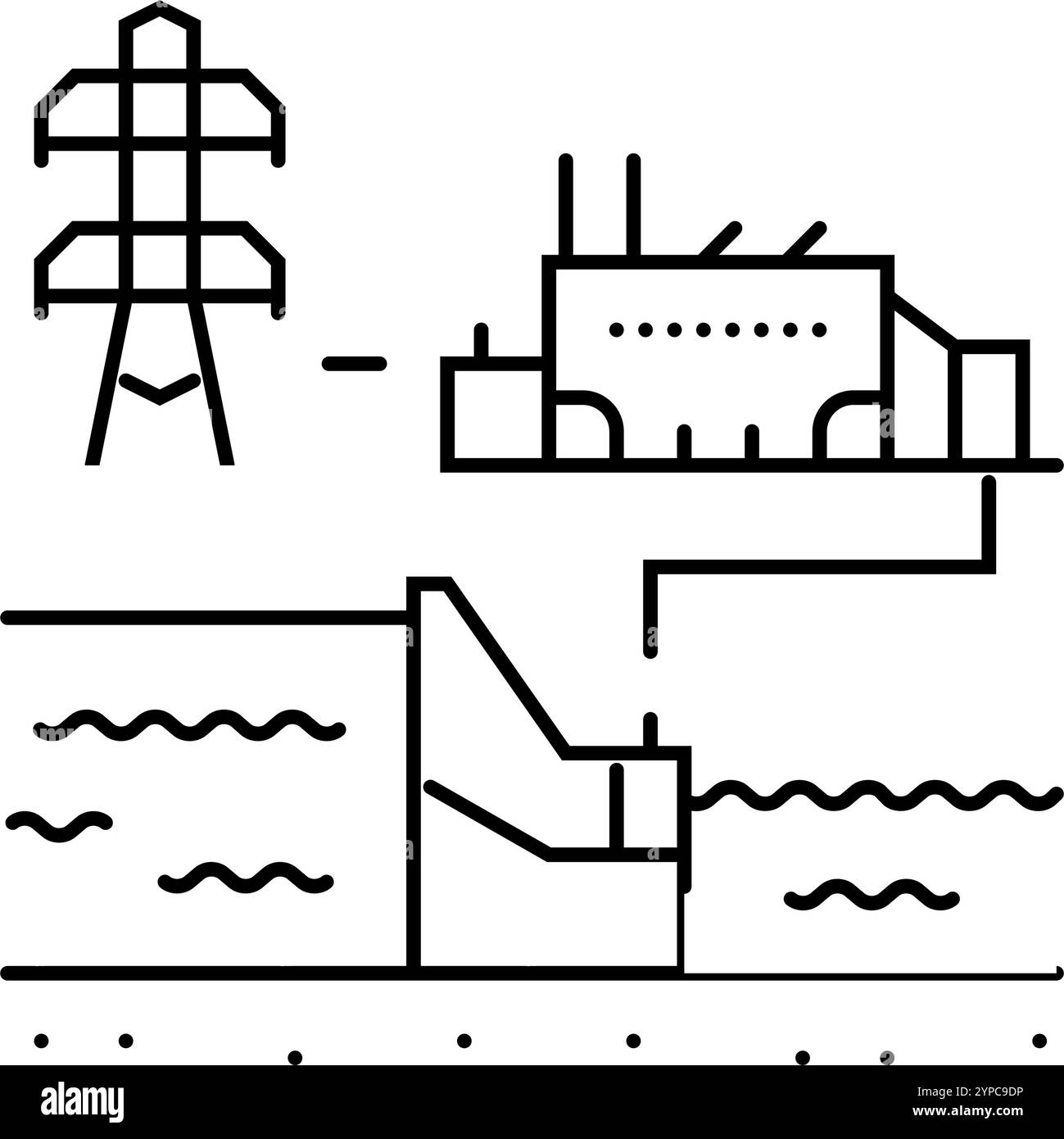 hydroelectric plant power line icon vector illustration Stock Vector ...