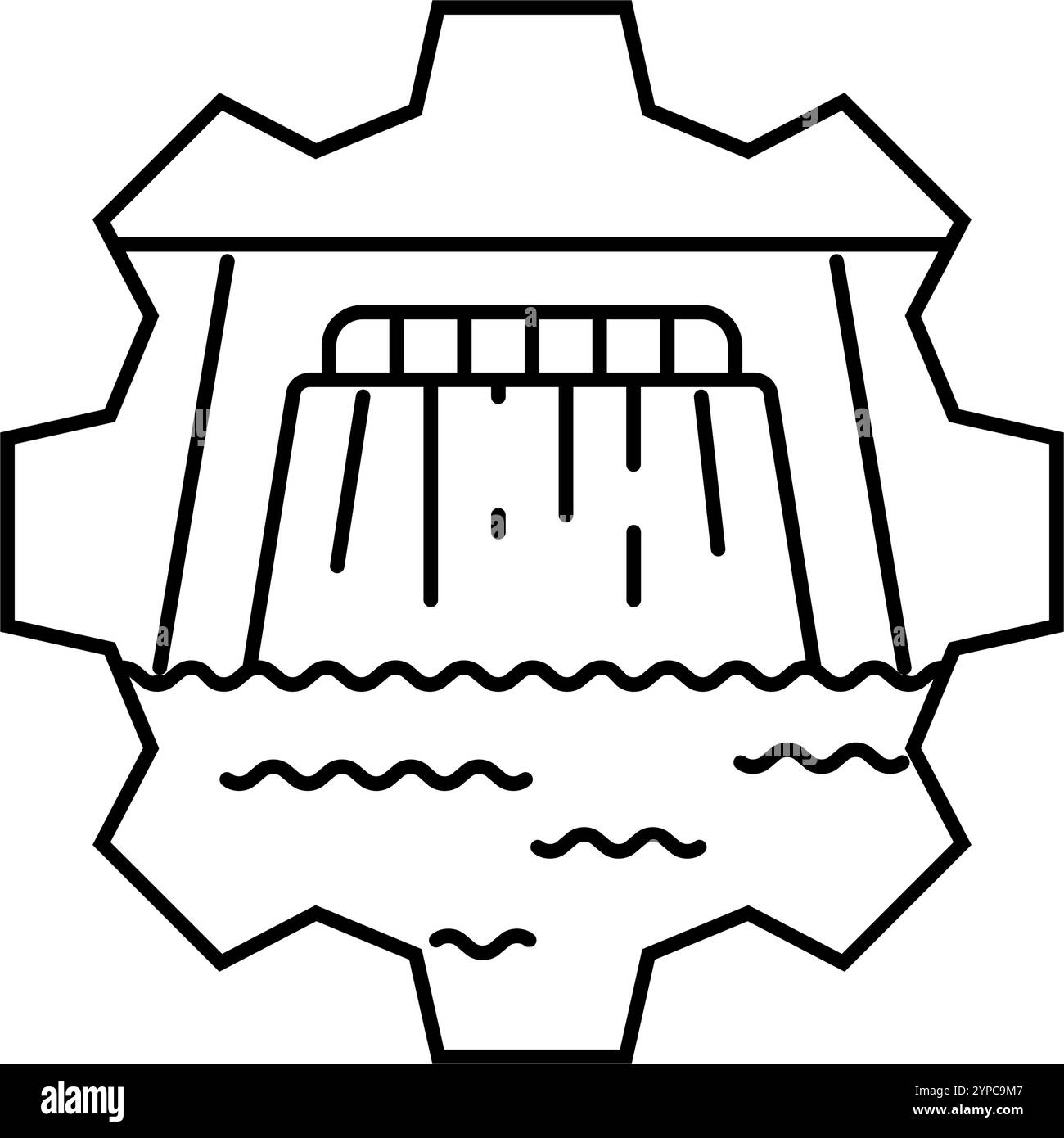 hydro technology hydroelectric power line icon vector illustration ...
