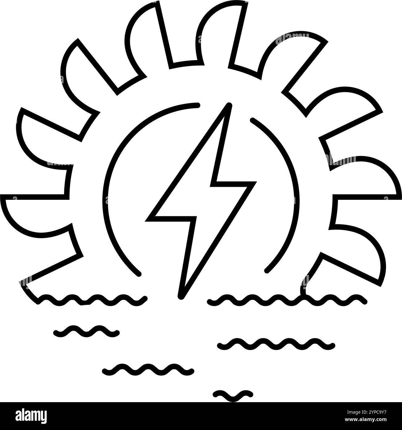 energy independence hydroelectric power line icon vector illustration ...