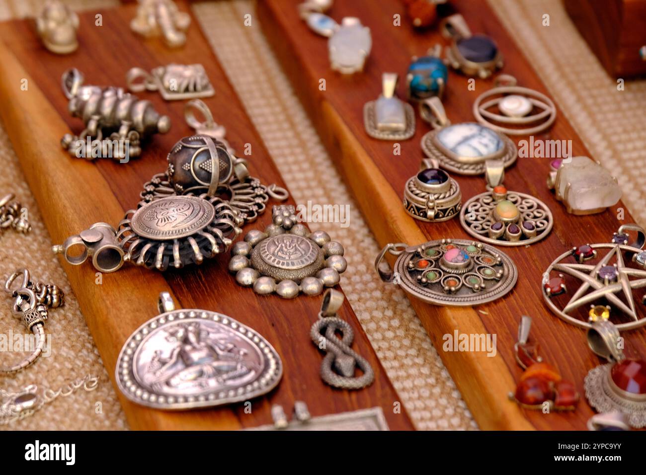 Indian Handcrafted jewellery and bangles displayed in local shop in a ...