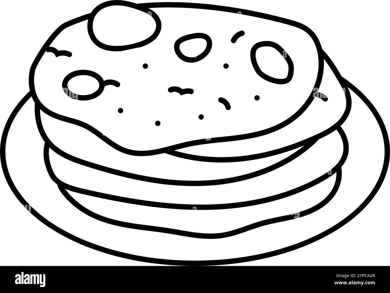 naan bread indian cuisine line icon vector illustration Stock Vector ...