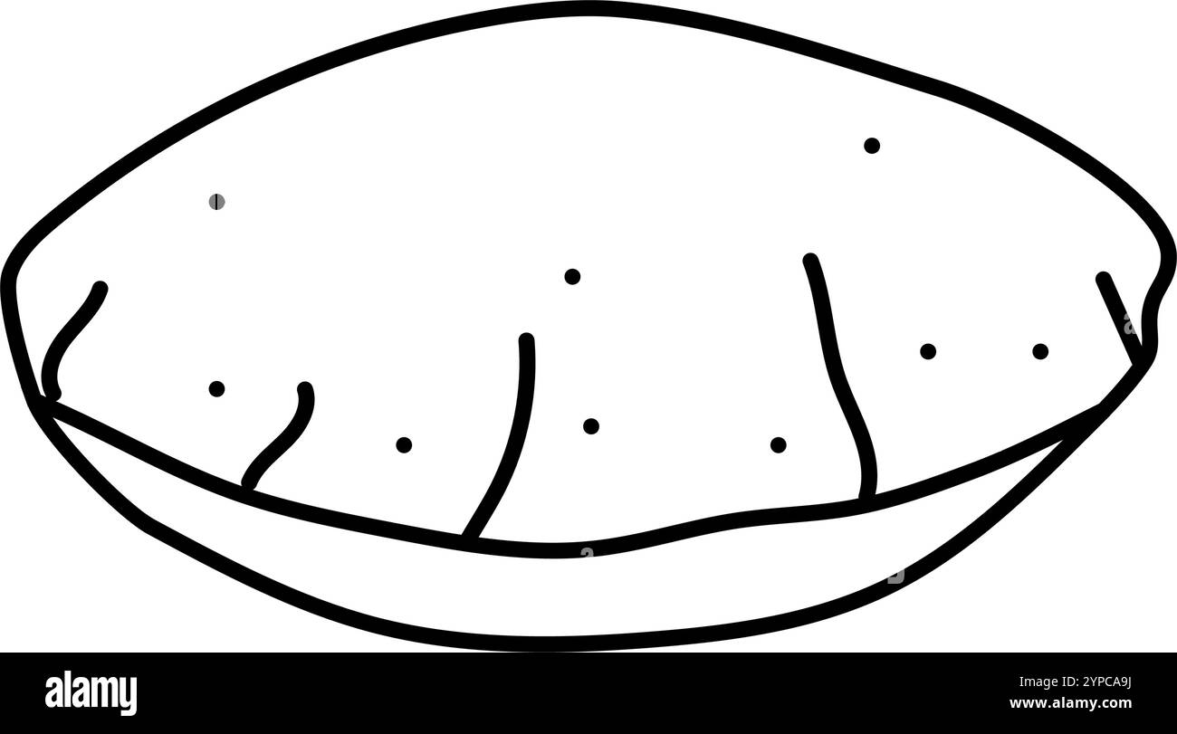 roti bread indian cuisine line icon vector illustration Stock Vector ...