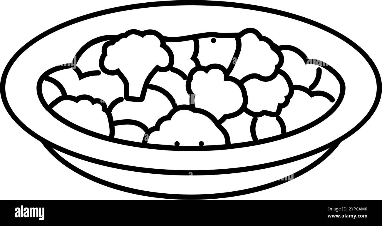 bhindi masala indian cuisine line icon vector illustration Stock Vector ...