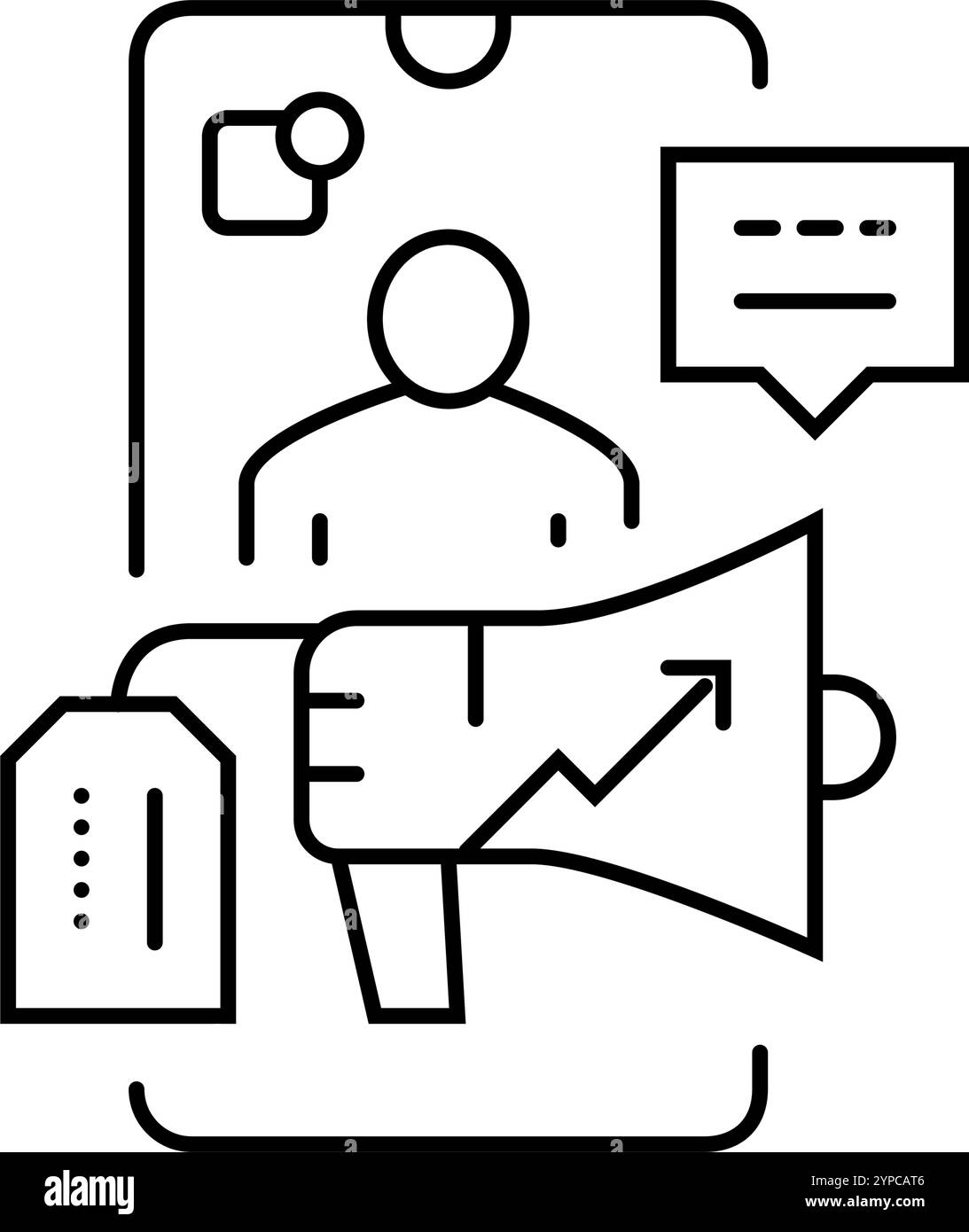 influencer marketing line icon vector illustration Stock Vector Image ...