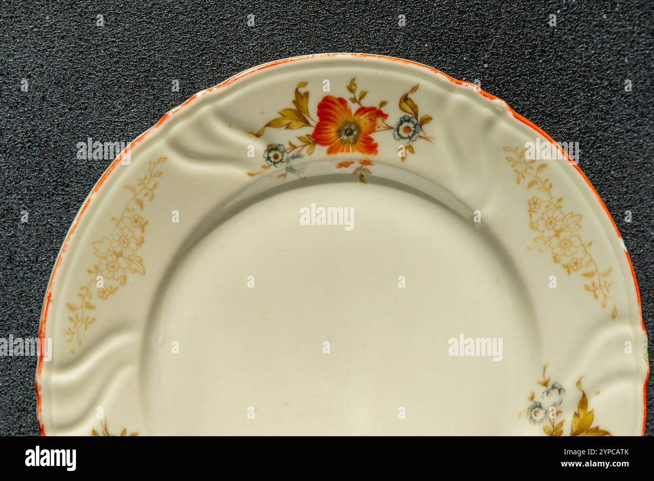 Old plate top view. German porcelain. Empty vintage Stock Photo - Alamy