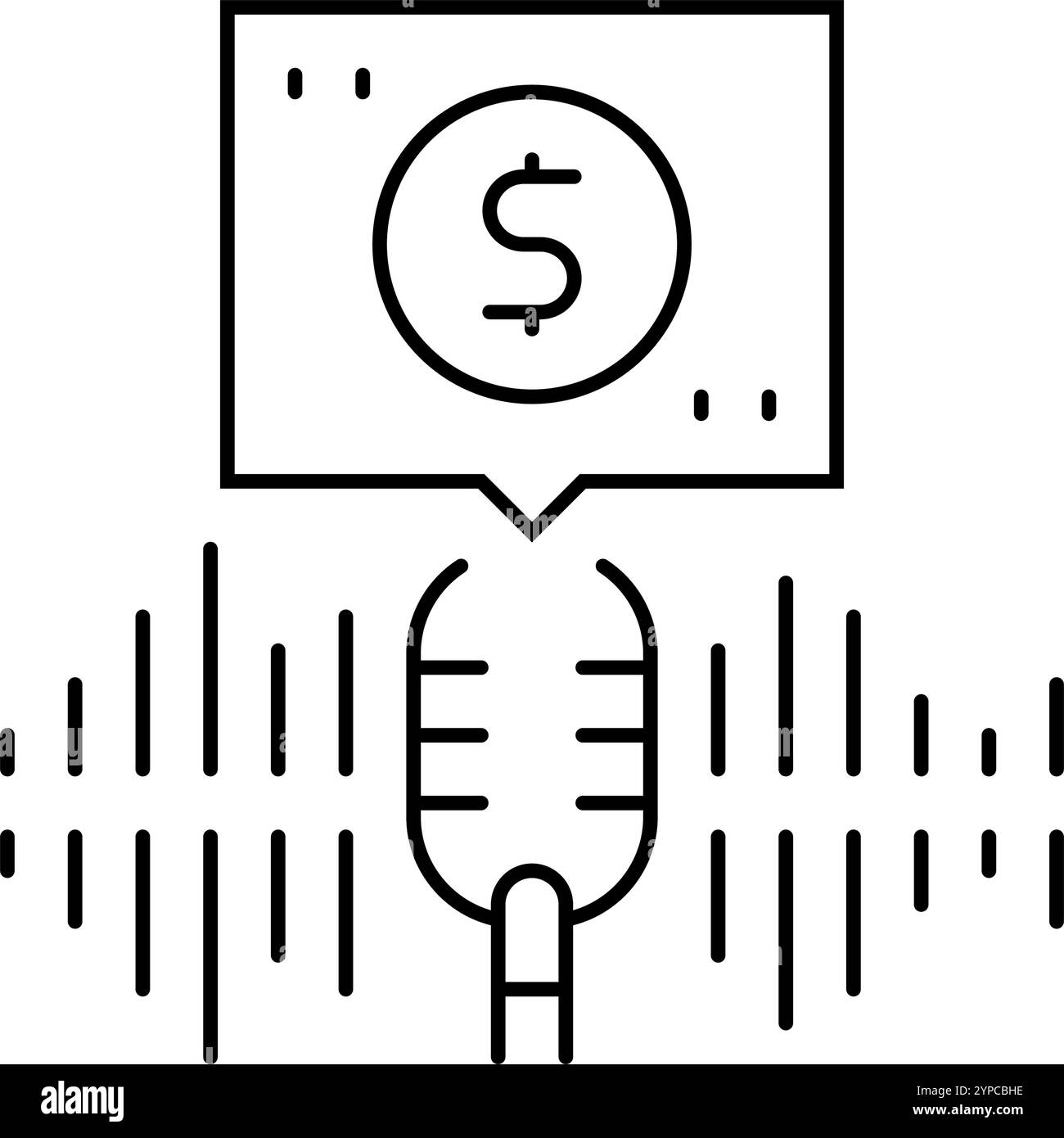 podcast monetization line icon vector illustration Stock Vector Image ...