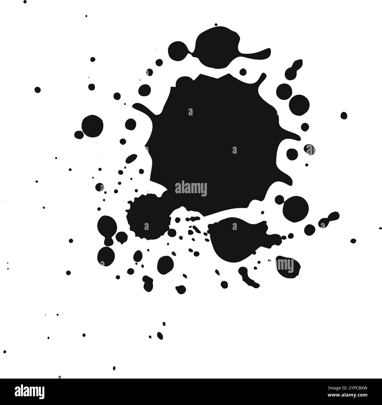 Captivating black ink splashing on white background. Forming abstract ...