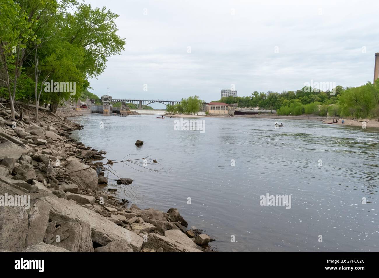 Scenic View of the Mississippi River Near Minnehaha Falls, Minnesota ...