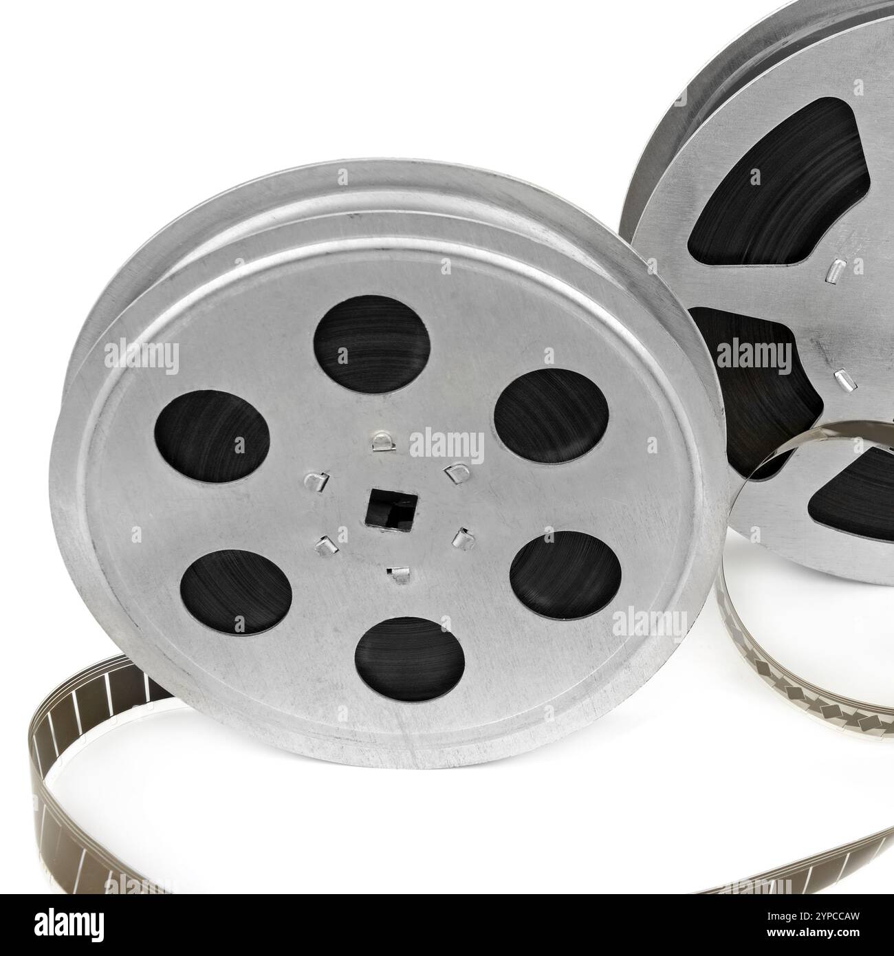 Set of reels with film strip isolated on a white background Stock Photo ...