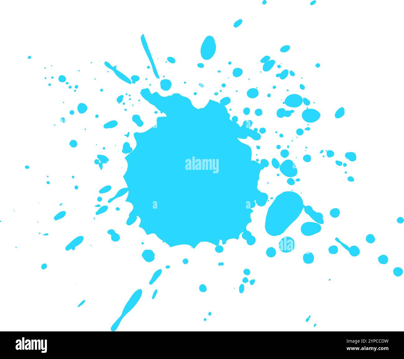 Bright cyan paint splashing on white background, creating modern ...