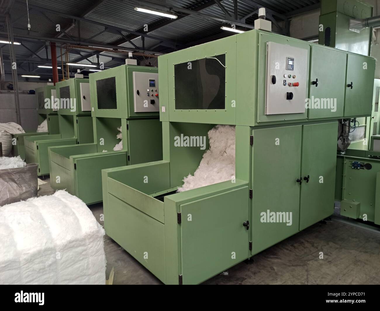 Production of padding polyester. Production equipment Stock Photo - Alamy