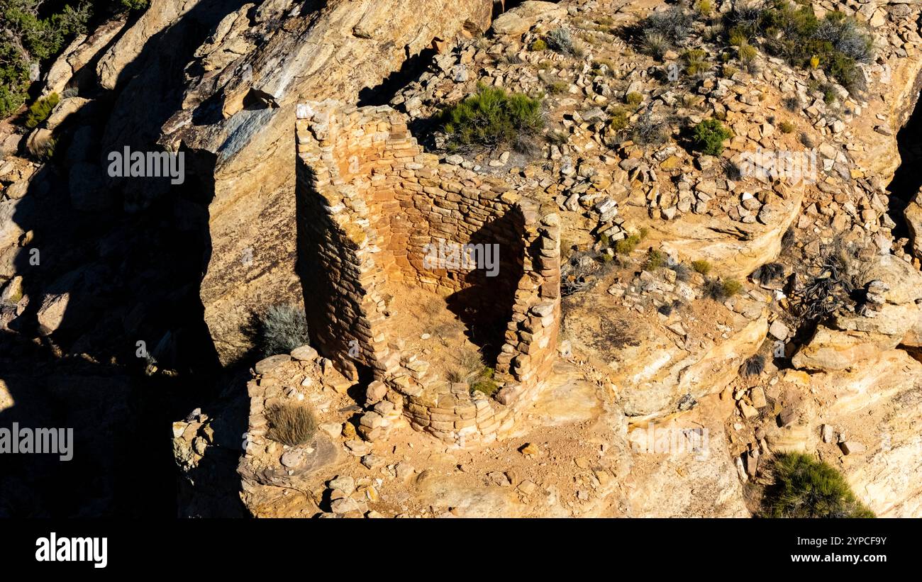 Aerial photograph of Horseshoe Tower at the Horseshoe Canyon Unit of ...
