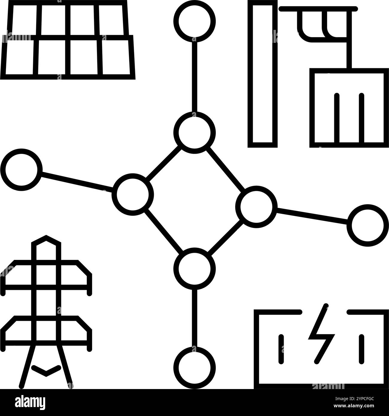 decentralized energy line icon vector illustration Stock Vector Image ...
