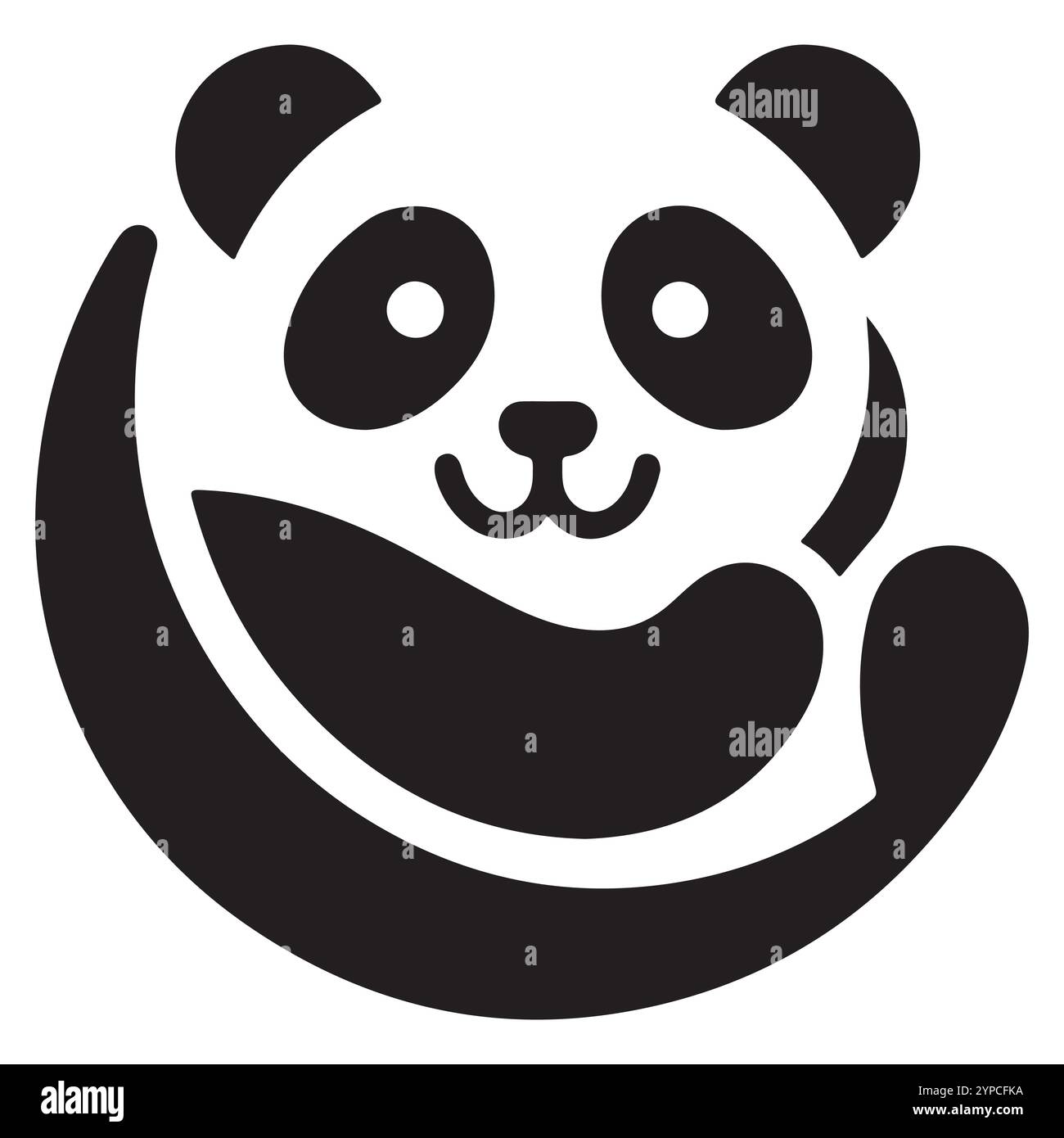 Adorable Panda Icon Vector Illustration On White Background Stock ...