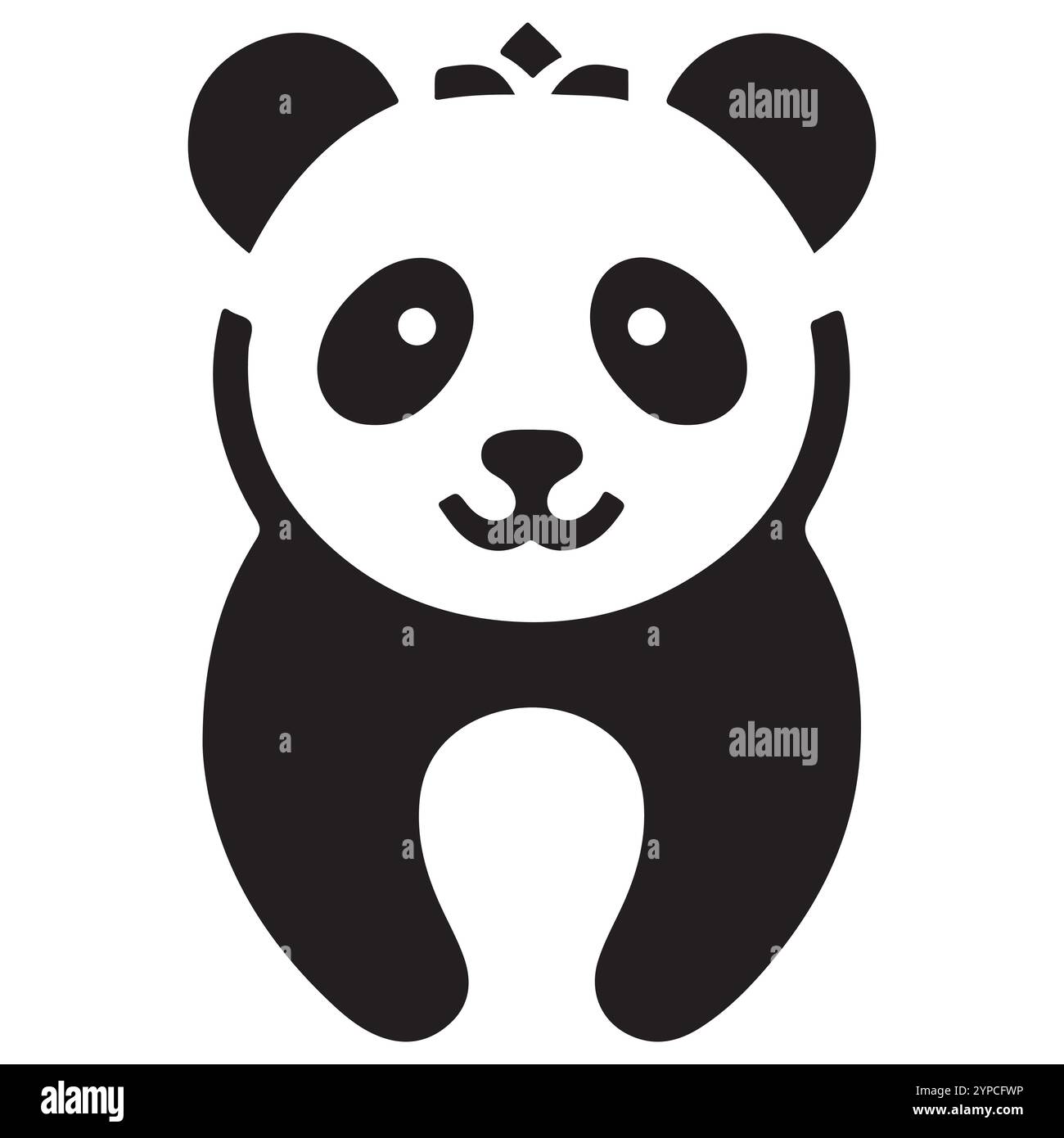 Adorable Panda Icon Vector Illustration On White Background Stock ...