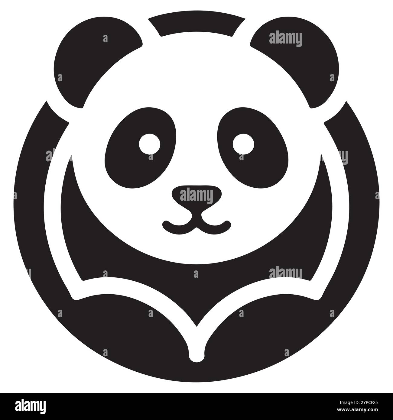 Adorable Panda Icon Vector Illustration On White Background Stock ...