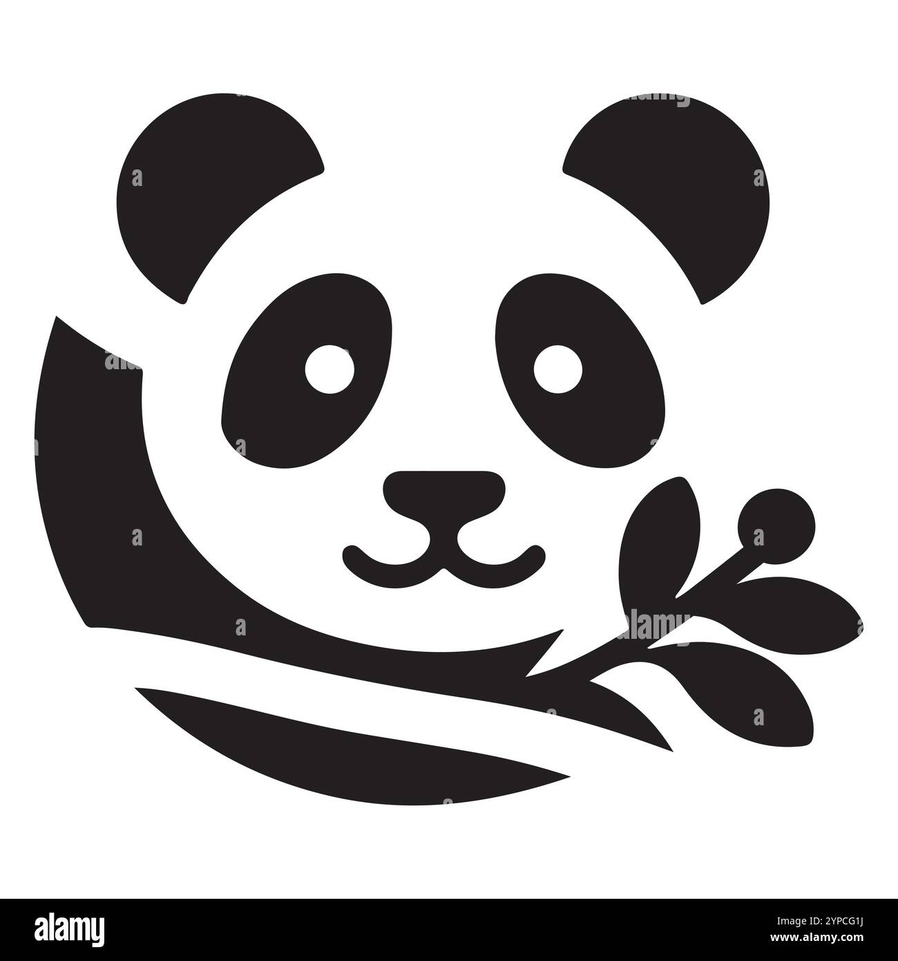 Adorable Panda Icon Vector Illustration On White Background Stock ...