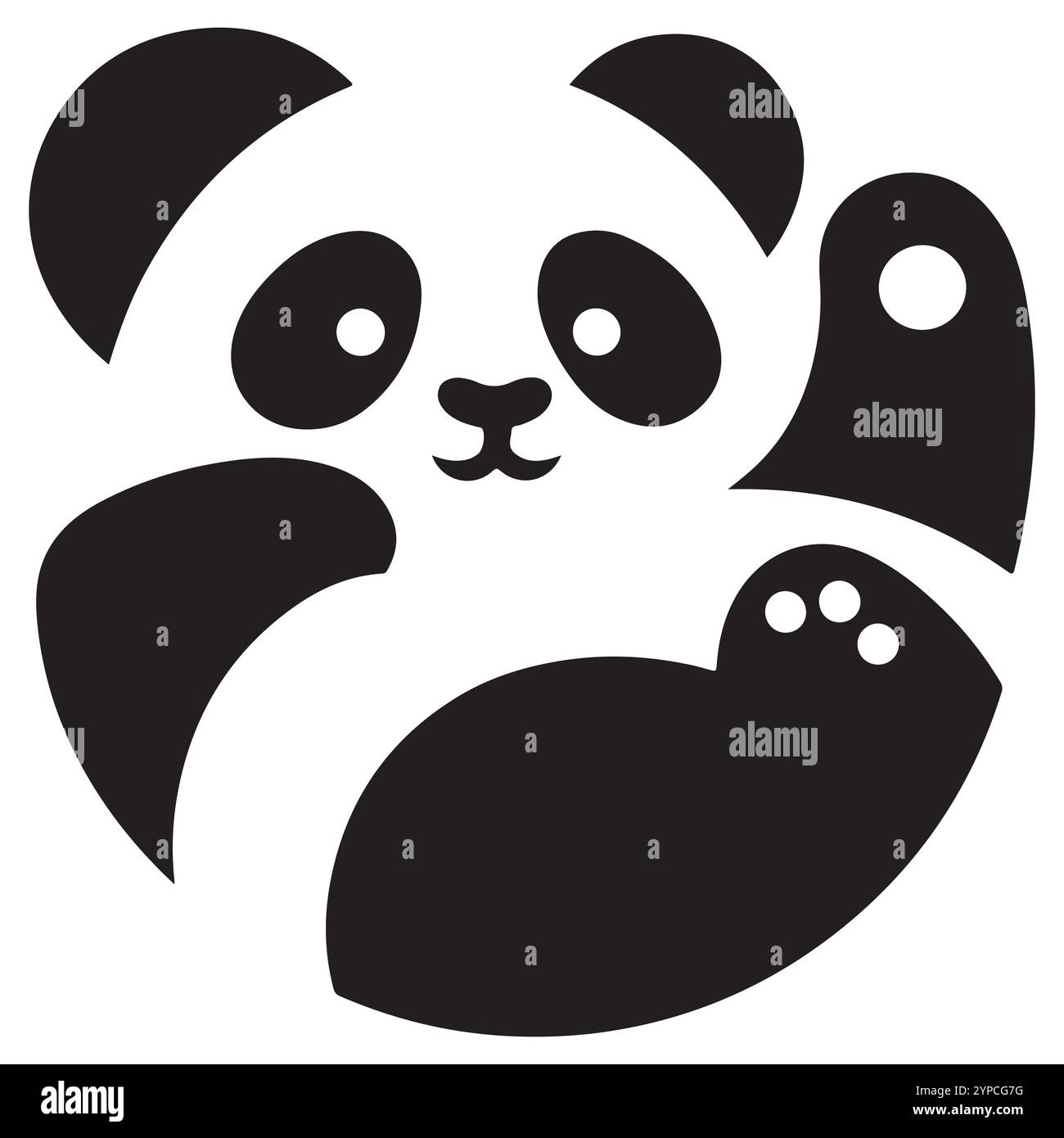 Adorable Panda Icon Vector Illustration On White Background Stock ...